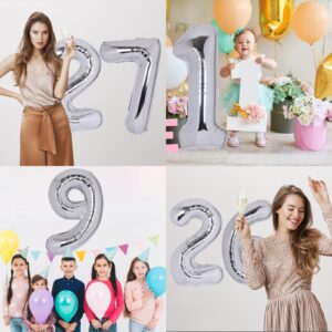 40 Inch Number 20 Balloon Silver Jumbo Giant Big Large Number 20 Foil Mylar Silver Balloons 20th Birthday Party Anniversary Decorations Supplies for Boys Girl Balloon Event Ocean Mermaid Theme Party