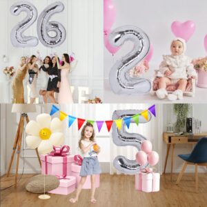 40 Inch Number 20 Balloon Silver Jumbo Giant Big Large Number 20 Foil Mylar Silver Balloons 20th Birthday Party Anniversary Decorations Supplies for Boys Girl Balloon Event Ocean Mermaid Theme Party