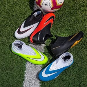 Turf Cleats Soccer Men/Women/Youth High Top Training Shoes Professional Football Competition/Athletic Sneakers White/Black