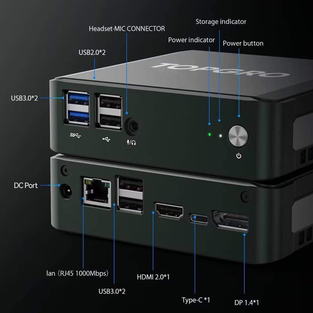 TOPGRO Mini Micro PC Windows 11 Pro