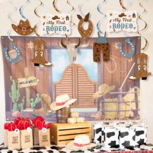 Cowboy 1st Birthday Hanging Decorations, My First Rodeo Birthday Decoration Western Cowboy Party Supplies for Boy Western Theme Birthday Party Decoration Cowboy Baby Shower Wild West Party Decoration