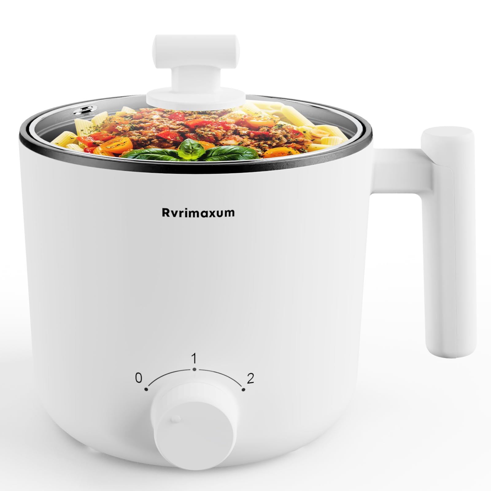 Rvrimaxum Hot Pot Electric, Rapid Noodle Cooker,1.2L Mini Hot Pot for Dorm/Office/Travel, Multifunctional Electric Pot Non-stick for Ramen, Pasta,Shabu Shabu with Over-Heating & Boil Dry Protection