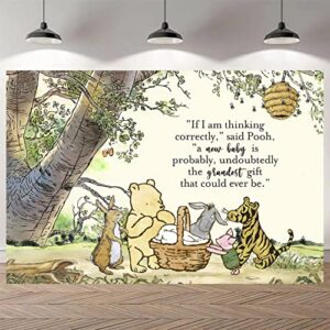 unbala cute winnie backdrop for baby shower 57 x 37 inch quotes pooh photography background banner great newborn birthday party supplies decorations