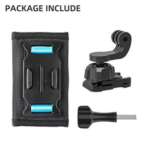 SUREWO Bag Backpack Shoulder Strap Mount with Universal Ball J Hook Compatible with GoPro Hero 12/11/10/9/8/7/(2018)/6/5 Black,DJI Osmo Action 3 and Most Action Cameras