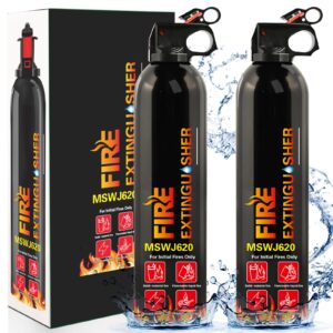 fire extinguisher for home - 2pack car fire extinguisher mount, small a b c k fire extinguisher, water-based fire extinguishers for car/house/kitchen/truck/marine/boat/vehicle/utv/rv