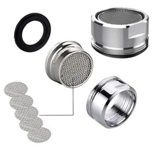 4 piece set of bathroom faucet aerator replacement parts for kitchen bathroom sink faucet aerator 24mm tool regulator flow silver suitable for kitchen bathroom sink faucet (24mm external thread)