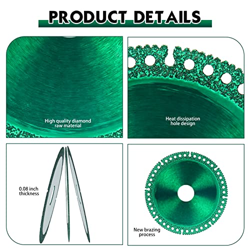 TOTOKA Indestructible Disc for Grinder, Indestructible Disc 2.0 - Cut Everything in Seconds, 4" X 1/25" X 4/5”Diamond Cutting Wheels for Smooth Cutting, Chamfering, Grinding of All Materials (3 PCS)