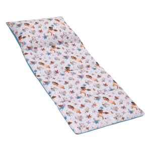 disney moana free as the ocean aqua, purple, orange, and white deluxe easy fold toddler nap mat