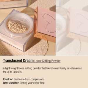 DEALPLUSDEAL Beauty Creations Loose Setting Powder Minimizes Pores and Fine Lines Matte Finish Natural Face Makeup Translucent Dream