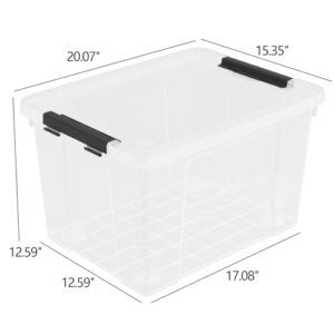 Neadas 50 Quart Plastic Storage Bins with Lids and Wheels, Large Clear Plastic Storage Totes, 4 Pack