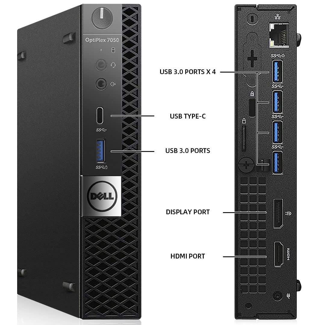 Dell OptiPlex 7050 Micro PC Mini Computers Desktop,Intel Core i7-6700T,32GB DDR4 Ram New 1TB M.2 NVMe SSD, AX210 Built-in WiFi 6e & Bluetooth, HDMI, Dual Monitor Support,Windows 10 Pro (Renewed)