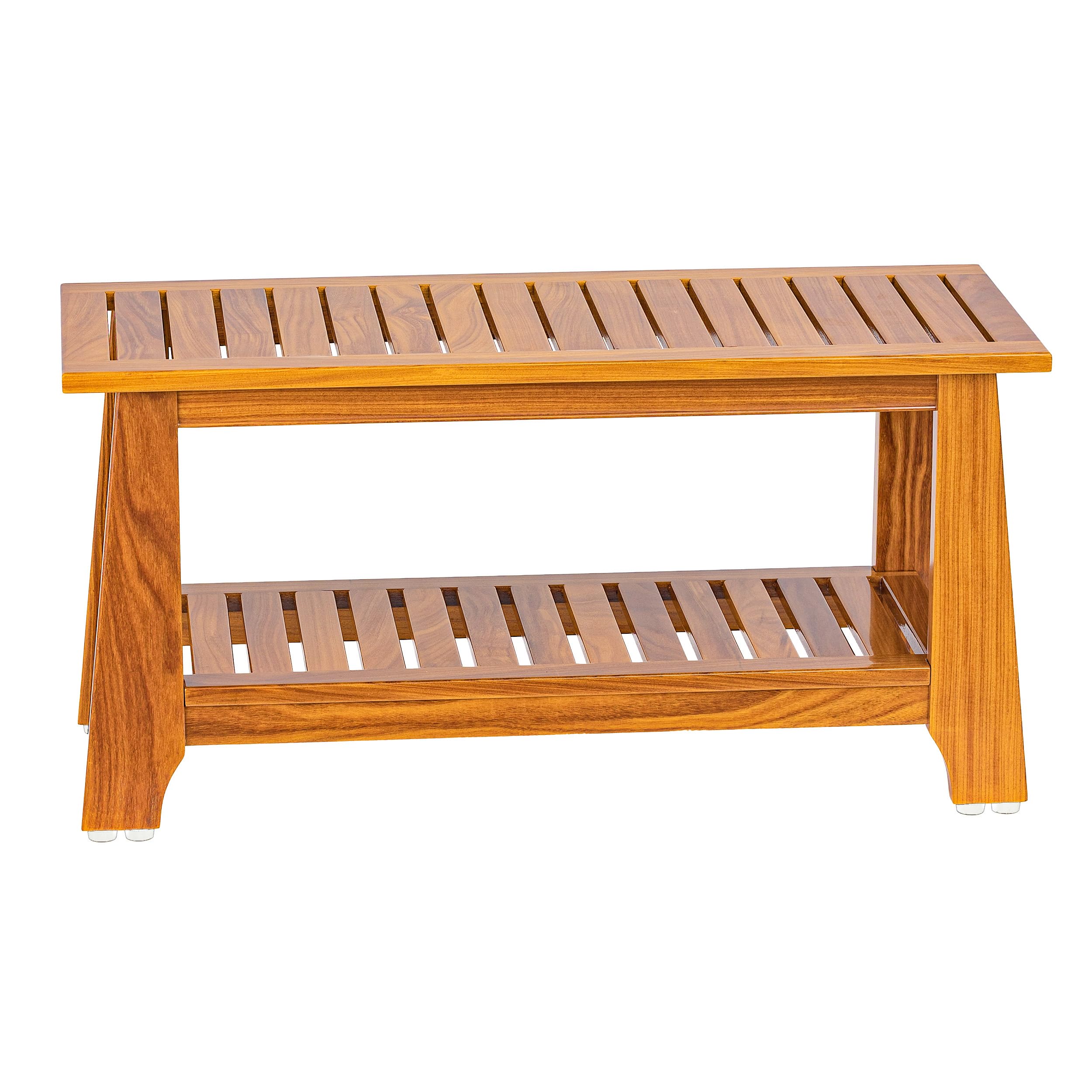 NNN 36" Teak Shower Bench with Shelf/Shower Benches for Inside Shower/Teak Bench/Bathroom Bench/Teak Wood Benches for Showers/for spa, Showers, Pools and Other Wet environments,Patented Designs.