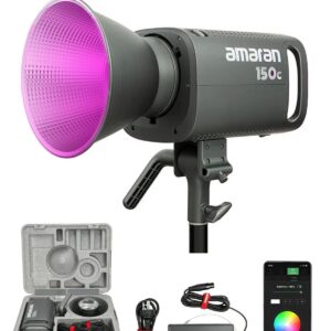 Aputure amaran 150c Video Light,RGB Studio Light 150W Output Bowens Mount Point-Source LED video light,15,610 lux @ 1m 2,500K ~7,500K CCT,APP Control 9 System FX Photography Lighting(amaran 150c Gray)