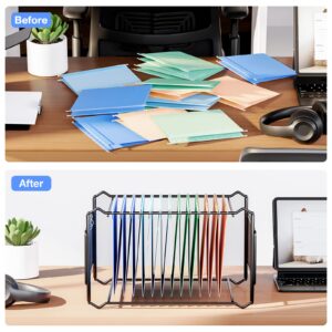 Mesh Hanging File Organizer,Torolle Letter-Size File Folder Holder Crate Frame -2 Pack, Black