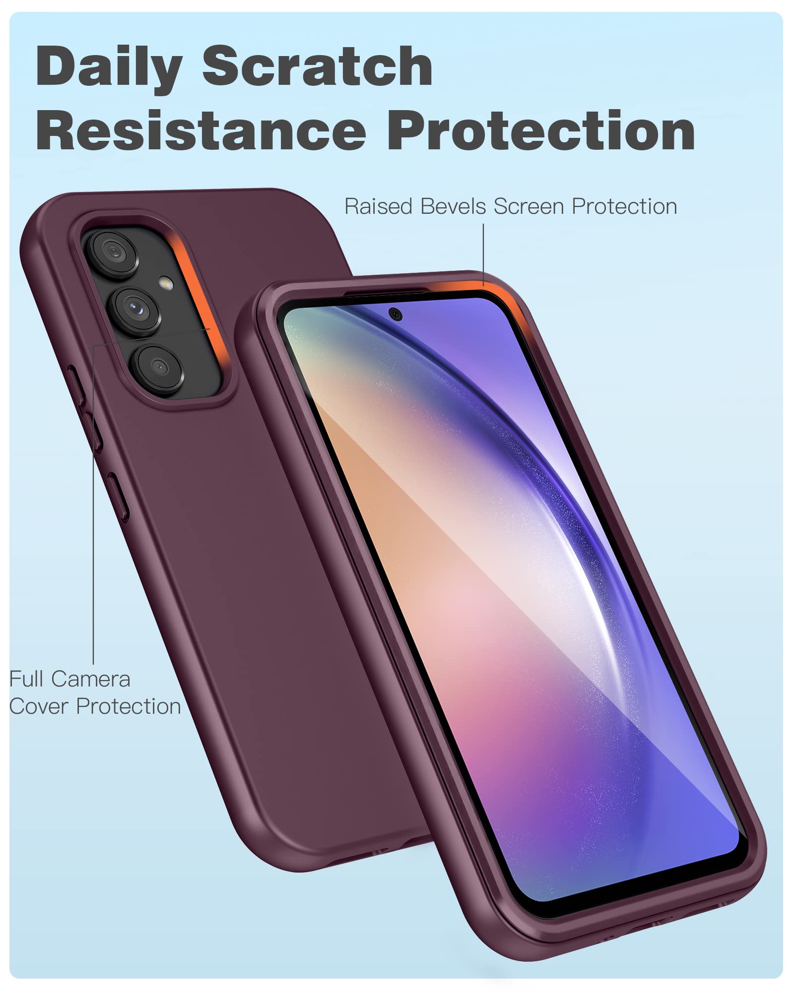 FNTCASE for Samsung Galaxy A54 5g Case: Clear Shockproof Protective Silicone Phone Cases - Slim Full Protection Cell Phones Cover with Screen Protector - Dual Layer Rugged Cell Covers