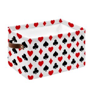 Storage Basket Poker Game Themed Large Foldable Storage Bins with Handles Las Vegas Theme Casino Waterproof Laundry Baskets for Organizing Clothes Shelves Closet Toy Gifts Bedroom Nursery 1 Pack