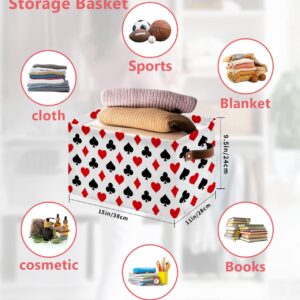 Storage Basket Poker Game Themed Large Foldable Storage Bins with Handles Las Vegas Theme Casino Waterproof Laundry Baskets for Organizing Clothes Shelves Closet Toy Gifts Bedroom Nursery 1 Pack