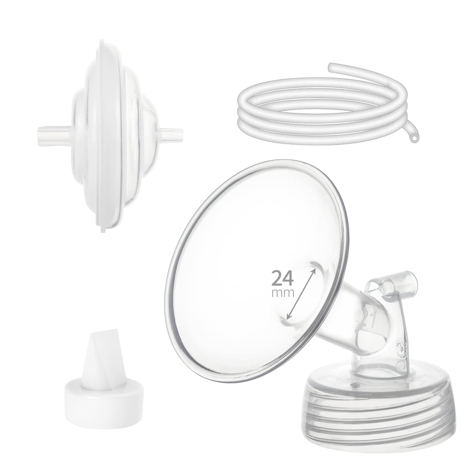 Belmikal BreastPump Parts Compatible with Spectra S1 Spectra S2 Motif luna Ameda mya Inc 24mm Flange Valve Tube Backflow Protector Not Original Spectra Accessories Replace Spectra Pump Replacement Kit