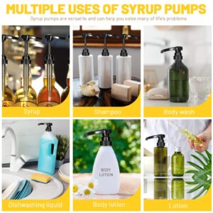 12 Pack Syrup Pump, Coffee Syrup Pump Fits 750ml/25.3Oz, 28-400 Skinny Syrup Pump, Syrup Pump Dispenser for Glasses Bottle Bar Flavoring Shampoo (Black)