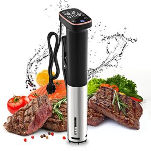 sous vide machine, sous vide cooker 1100w, immersion circulator cooker, stainless steel with touch control, accurate temperature, time control and fast heating, low noise, ipx7 waterproof