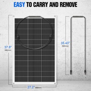 ECO-WORTHY 520Watt 12Volt Flexible Solar Panel Kit for Off Grid Home RV, Boat and Uneven Surfaces:4pcs 130W Mono Solar Panel + 40A 12V MPPT Charger Controller + Solar Cable + Tray Cable + Y Branch