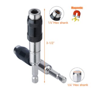 3 Packs Magnetic Swiveling Bit Tip Holder, 1/4'' Magnetic Rotary Drill Holder, Flexible Pivot Bit Holder - 20 Degree Bendable Magnetic Swivel Bit Holder by Jake Secer for Tight Spaces