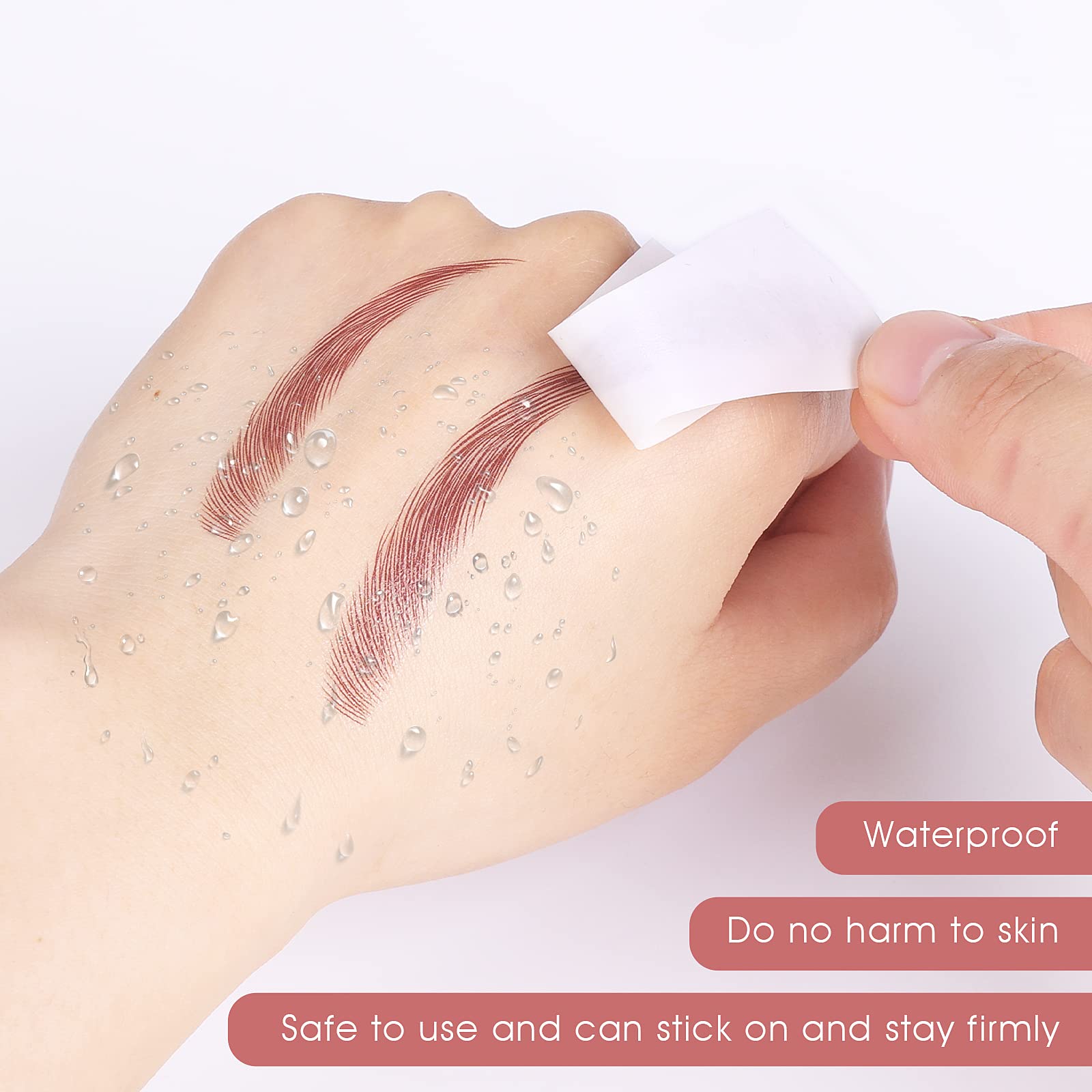 Molain Brow Tattoo Eyebrow Peel Off Temporary Tint Waterproof 4d Realistic Sticker Angled Stencil Removal Practice Drawing Color Sheets Patches Women Girls Makeup (6 PCS Brown Style 09)