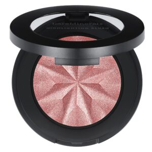 bareminerals gen nude highlighting blush, 2-in-1 blush + highlighter hybrid, silky blendable makeup, all-day wear, talc free, vegan