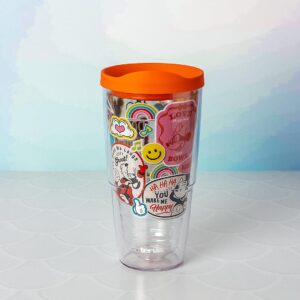 Tervis Disney 100 Anniversary Happy Faces Made in USA Double Walled Insulated Tumbler Travel Cup Keeps Drinks Cold & Hot, 16oz, Classic