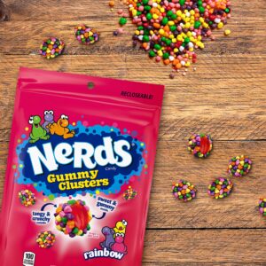 Bundle of Nerds Gummy Clusters Candy, Rainbow, Very Berry, Resealable 8 Ounce Bags (Pack of 2)