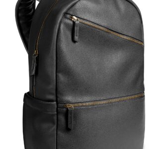 Simple Modern Vegan Leather Backpack for Women & Men | Mini Backpack Purse for Girls and Boys Cute Small Faux PU Leather Travel Bag for Work | Legacy Collection | Medium (17" tall) | Black