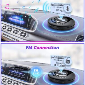 CD Player Portable ARAFUNA, Portable CD Player Bluetooth with FM Radio, 2000mAh Rechargeable CD Player for Car with LCD Screen, Anti Shock Protection Walkman CD Player with Headphone, AUX Cable