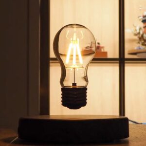 Magnetic Levitating Floating Wireless LED Light Bulb Desk Lamp ，Magic Desk lamp, Science Fiction into Reality, Suitable for Room and Office Decoration,Unique Gift Instantly Become The Focus