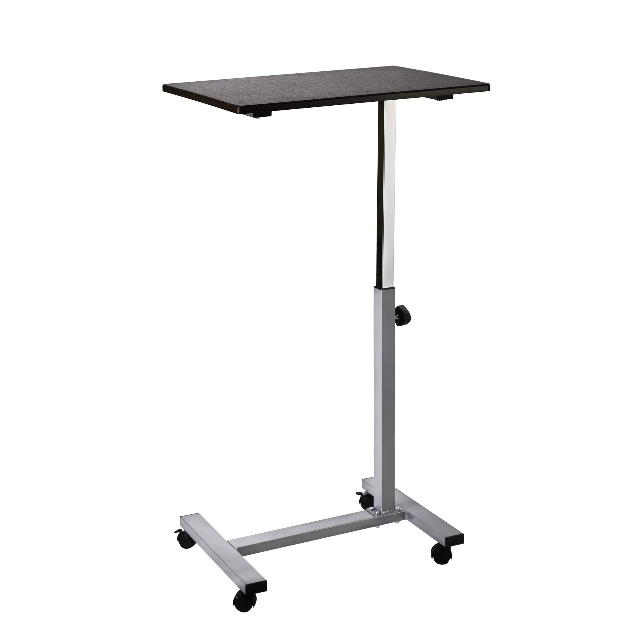 Seville Classics Airlift Height Adjustable Mobile Rolling Laptop Cart Computer Workstation Desk Table Bundle for Home, Office, Classroom, Hospital, w/Wheels