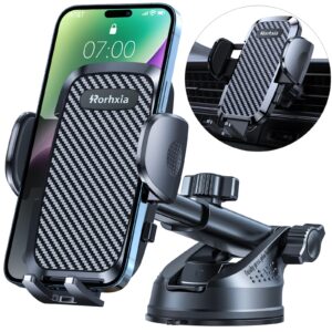 rorhxia 3-in-1 phone mount for car [2024 most stable and flexible suction cup] vent dashboard windshield cell phone holder car fit for iphone 15 14 13 12 pro max samsung s23 s22 s21 all phone