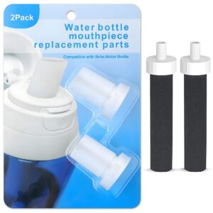 2in1 brita water bottle filter & mouthpiece replacement, brita replacement parts with 2pcs brita water bottle filter replacement & 2pcs brita bite valve replacement compatible with brita water bottle