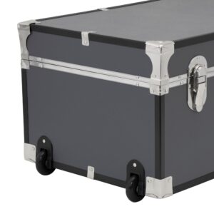 30" Trunk with Wheels & Lock, Wood Storage Container for Adults, Multiple Colors (Color : Gray)