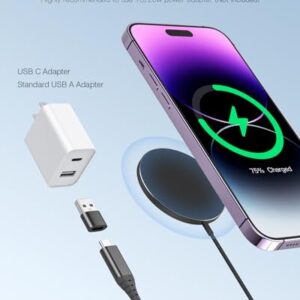 iXular Magnetic Wireless Charger 15W Compatible with Mag-Safe Charger for iPhone 15 14 Pro Max Plus/13 Pro Max Mini/12,Magnetic Wireless Charging Pad for Airpods 3/2/Pro,Mag Safe Charger (1 Pack)