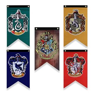 harry gift potter wall banner 50" x 30" birthday party supplies backdrop flags boys girls birthday decoration wizard school birthday decoration 5 piece set