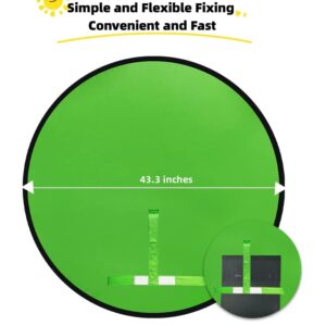 Portable Green Screen Backdrop, Collapsible Webcam Background, Green Screen Chroma Key for Video Chats, Zoom, Online Video Meeting, Photo with with Storage Bag (43.3×43.3inch（Circle）)