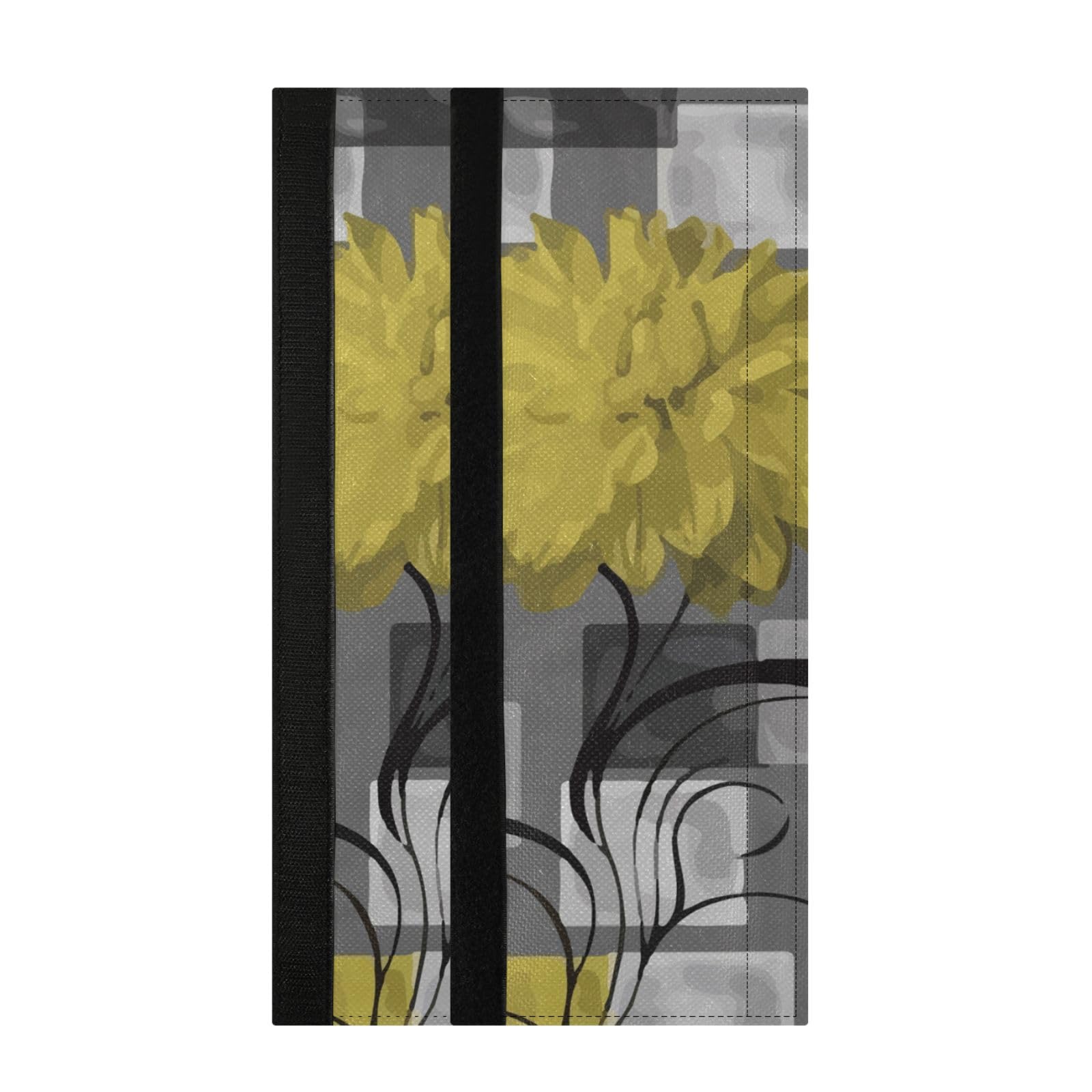 Augenstern Refrigerator Door Handle Covers Geometric-Flowers-Yellow-Grey Kitchen Appliance Decor Handles