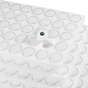 Novel Box Set of 5 Full-size 50-Count Gemstone/Coin Tray Foam Liners (White, 250 Jars)