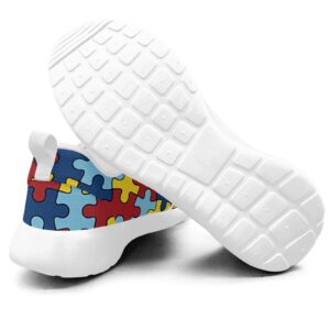 Pitovozu Autism Awareness Colorful Puzzle Sneaker Women Athletic Shoes Personalited Running Shoes Comfortable Sports Sneaker