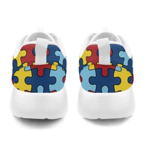 Pitovozu Autism Awareness Colorful Puzzle Sneaker Women Athletic Shoes Personalited Running Shoes Comfortable Sports Sneaker