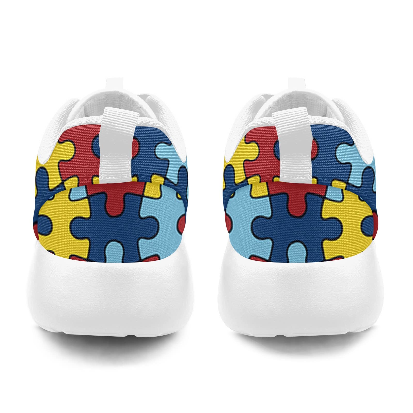 Pitovozu Autism Awareness Colorful Puzzle Sneaker Women Athletic Shoes Personalited Running Shoes Comfortable Sports Sneaker