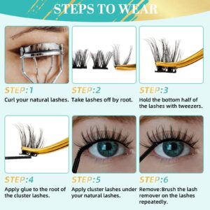 AMZGlRL LASH Diy Lash Clusters 10 Pairs Eyelash Clusters Wispy Lash That Look Like Extensions 3d False Eyelashes Natural Soft Fluffy Mink Individual Cluster Lashes (Lowkey)