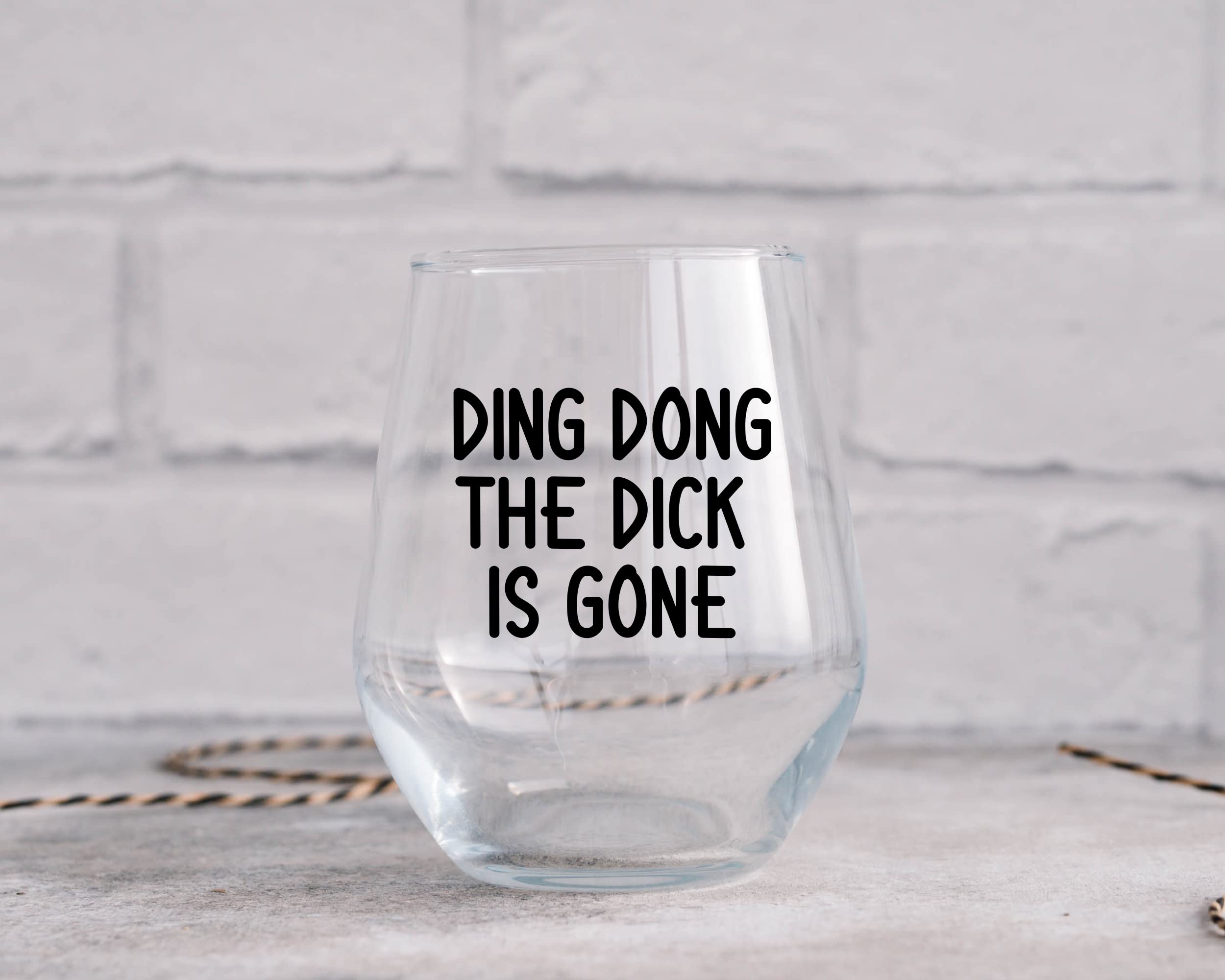 Ding Dong the Dick Is Gone Stemless Wine Glass, Divorce Gift, Divorce Party Gift, Divorce Wine Glass -21 oz