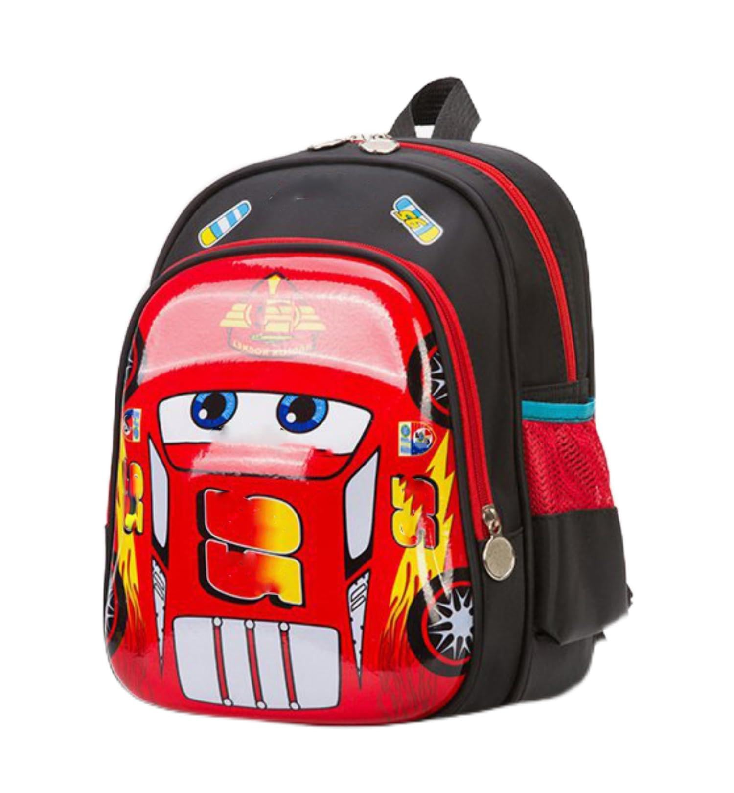 Toddler Kids Mini Truck Car Backpack Waterproof Cartoon Comic Kindergarten Children Preprimary School Boys Backpack (Red)