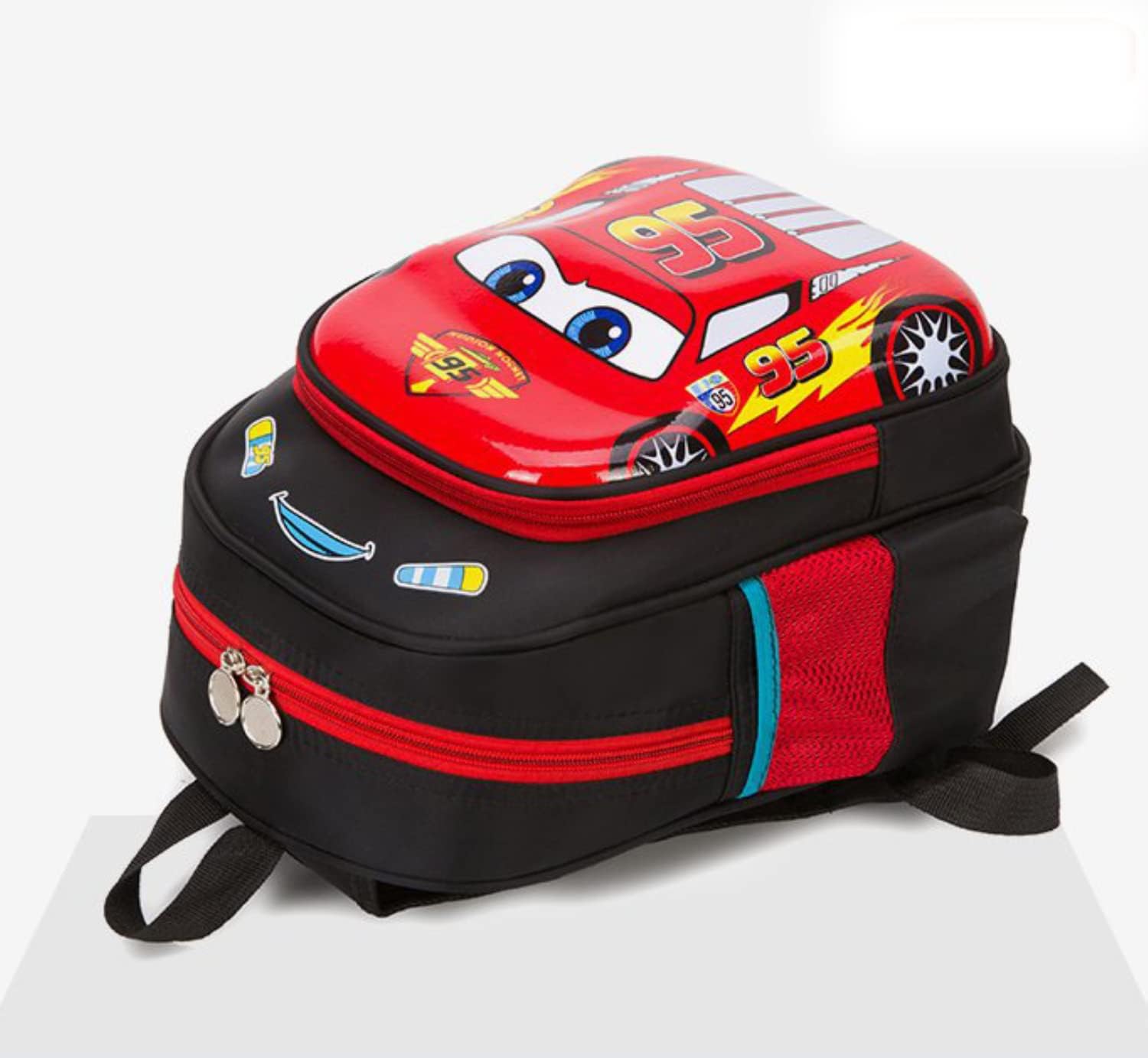 Toddler Kids Mini Truck Car Backpack Waterproof Cartoon Comic Kindergarten Children Preprimary School Boys Backpack (Red)