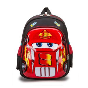 Toddler Kids Mini Truck Car Backpack Waterproof Cartoon Comic Kindergarten Children Preprimary School Boys Backpack (Red)